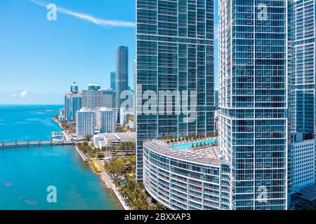 BRICKELL SKYLINE DOWNTOWN MIAMI FLORIDA USA Stock Photo - Alamy