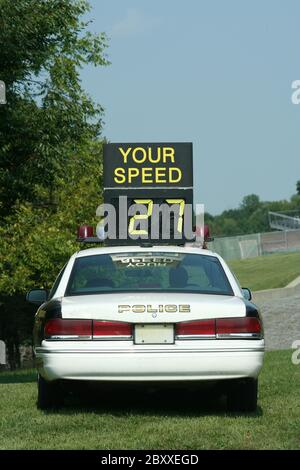 Police Car Speed Check Stock Photo - Alamy