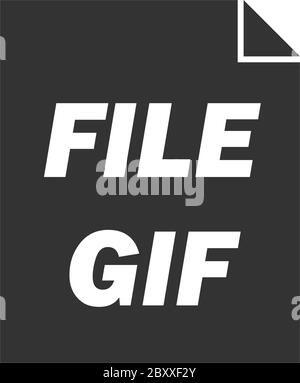 GIF format. Black flat icon on a transparent background. Pictogram for ...