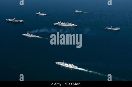 The Royal Norwegian Navy replenishment oiler HNoMS MAUD heading towards ...