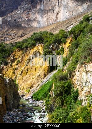 Wild Colca River on the bottom of Colca Canyon in Peru Stock Photo - Alamy