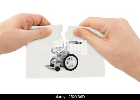 Broken wheelchair symbol Stock Photo - Alamy