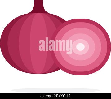 fresh pink half onion vegetable Stock Vector Image & Art - Alamy