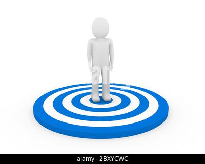 3d man target blue Stock Photo - Alamy