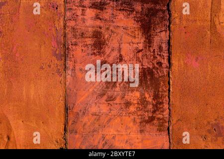 Rusted tin sheets patchwork wall texture and flat full frame background ...