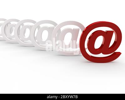 Email Line Icon On Red Background. Red Flat Style Vector Illustration ...