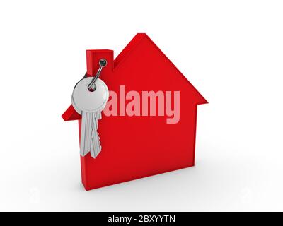 3d key red house Stock Photo - Alamy