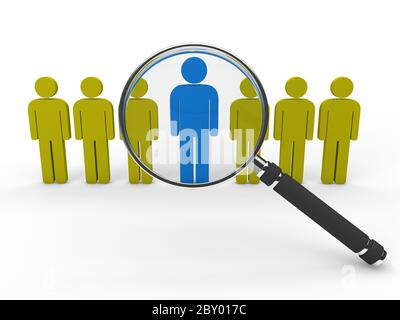 3D magnifying glass - solution Stock Photo - Alamy