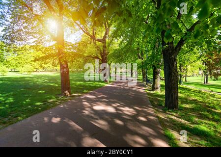 Spring view in Letna Park, Prague, Czech Republic. Spring in Prague ...