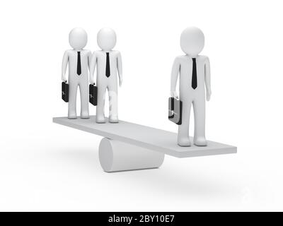 Cartoon people balance on seesaw. Team Balance, Stickman perfect ...