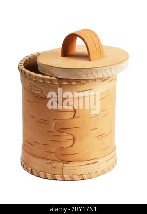 antique handmade birch bark box with decorations Stock Photo - Alamy