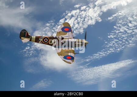 Two Supermarine Spitfire Mk.5 Aircraft flying in formation Stock Photo ...
