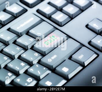 Keyboard exit button close-up Stock Photo - Alamy