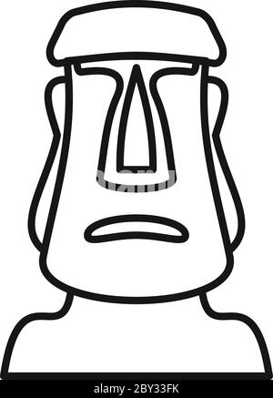 Archeology moai statue icon. Outline archeology moai statue vector icon ...