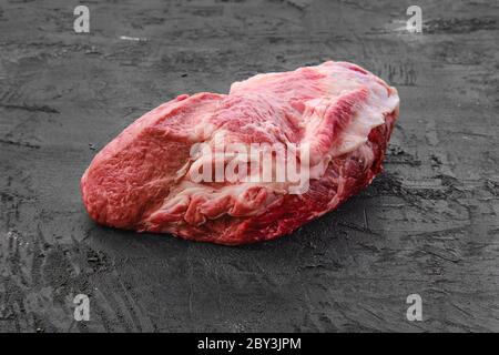Raw fresh pork leg joint meat with spice on wooden background Stock ...