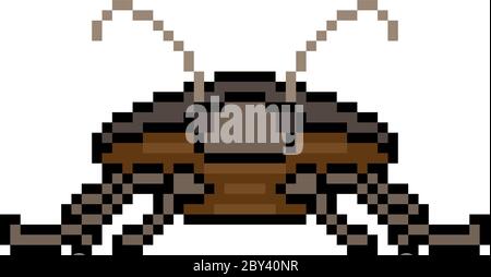 Cockroach Pixel art. Insect 8 bit. Beetle digital. Bug Vector ...