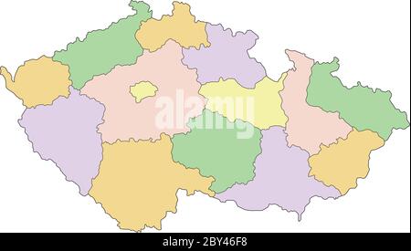 Czech Republic - Highly detailed editable political map with labeling ...