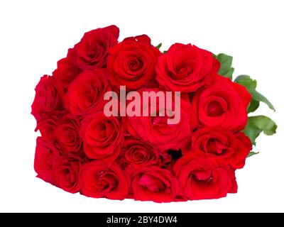 Bouquet of scarlet roses, close-up top view Stock Photo - Alamy