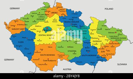 European colorful map with rivers. Vector illustration Stock Vector ...