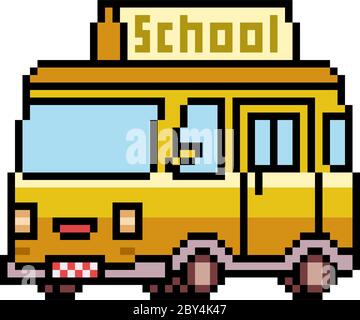 School bus pixel art. Vector illustration on a white background Stock ...