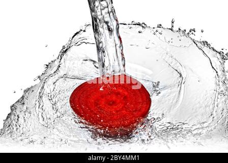 red beet with water splash isolated on white Stock Photo - Alamy