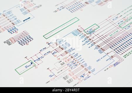 Technical engineering diagrams Stock Photo - Alamy