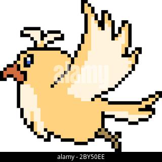vector pixel art bird fat isolated Stock Vector Image & Art - Alamy