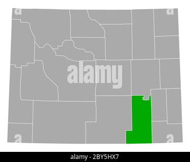 Map of Albany in Wyoming Stock Photo - Alamy