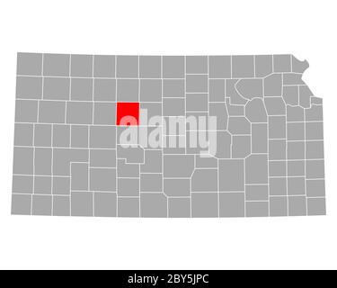 Map of Ellis in Kansas Stock Photo - Alamy