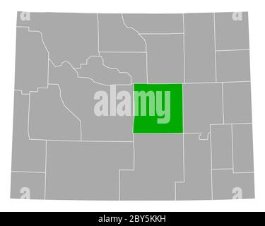 Map of Natrona in Wyoming Stock Photo - Alamy