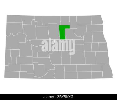 Map of Pierce in North Dakota Stock Photo - Alamy