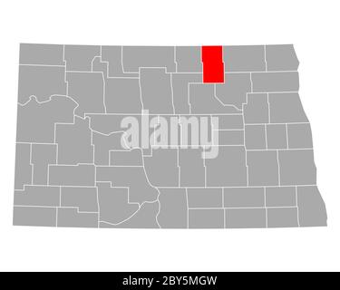 Map of Towner in North Dakota Stock Photo - Alamy