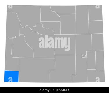 Map of Uinta in Wyoming Stock Photo - Alamy