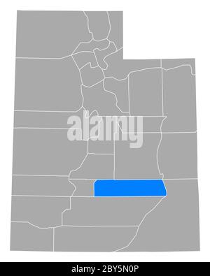 Map of Wayne in Utah Stock Photo - Alamy