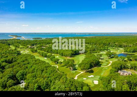 Aerial view of Noyac Golf Course in Sag Harbor, NY Stock Photo - Alamy