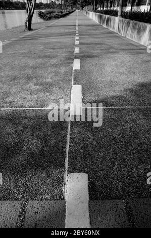 Long Jogging Lanes in a Park (in monochrome Stock Photo - Alamy