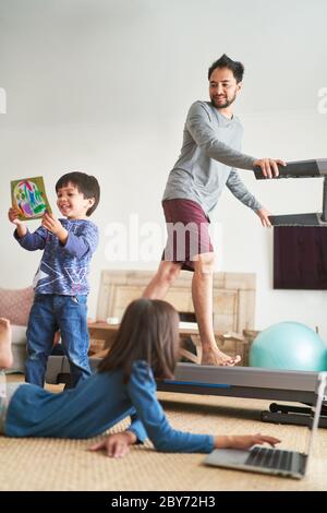 Girl Exercising on Treadmill in Gym Stock Photo - Alamy