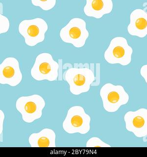 Vector Seamless Fried Eggs Pattern or Wallpaper. Fried eggs illustration Stock Vector Image ...