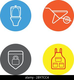 Round toilet icon. Washroom symbol. Editable vector Stock Vector Image ...