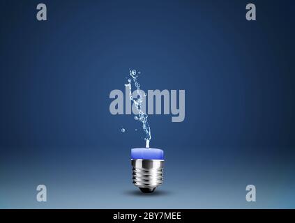 Wax candle into lighting bulb with water splashes Stock Photo - Alamy