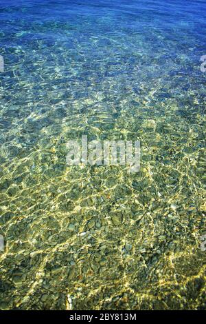 transparent green colored clear calm water surface texture Stock Photo ...