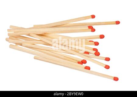 Heap of long wooden matches isolated on white background Stock Photo ...
