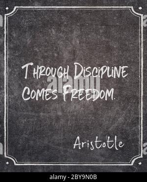 Through discipline comes freedom - ancient Greek philosopher Aristotle ...