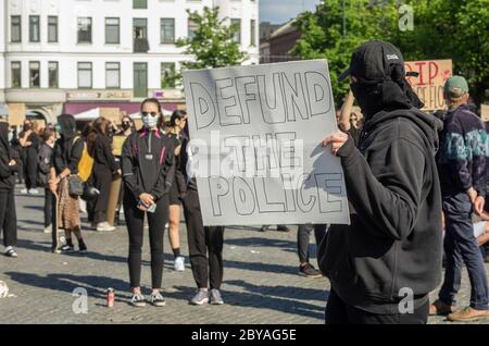 Malmö, Sweden. 9th June 2020. Black Lives Matter peaceful protest takes ...