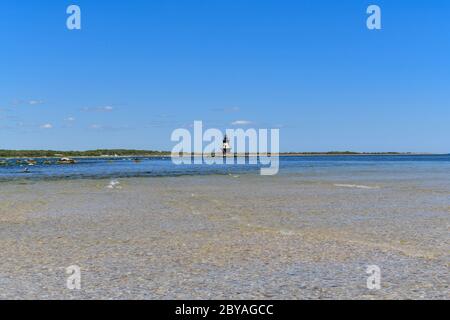 Seascape with Orient Point Lighthouse in Long Island, New York. Orient ...