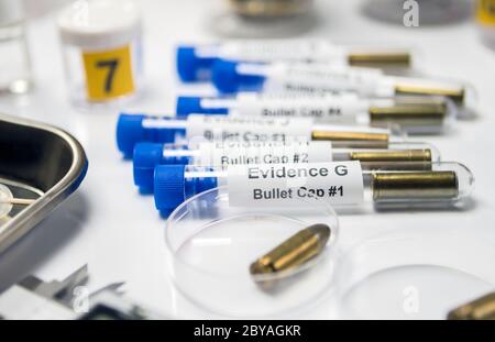 bullet in ballistic Laboratory, conceptual image Stock Photo - Alamy