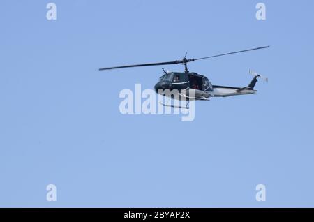 CHOPPER: A police helicopter does fly overs near the beach in Seattle ...