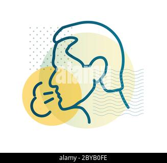 Novel Coronavirus symptoms dry cough vector icon. Medical sign. Graph ...