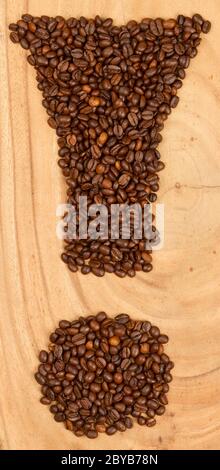 Exclamation mark - alphabet in coffee Stock Photo - Alamy