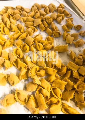 Agnolotti: home made pasta of the Langhe, Piedmont - Italy Stock Photo ...